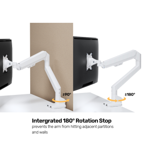 Single Monitor Thin Gas Spring Monitor Arm with USB Ports - the Aryl